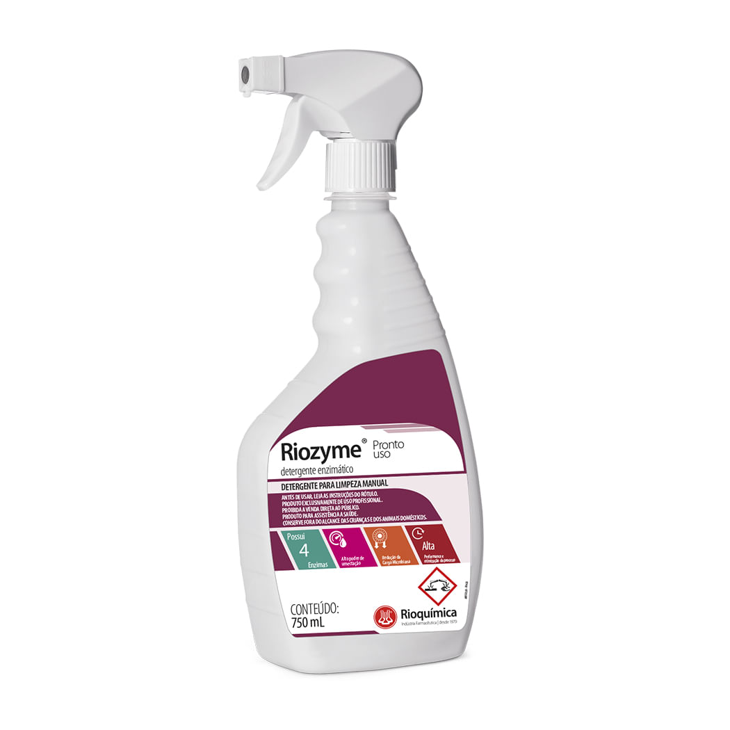 Detergente Enzimático Riozyme Pronto Uso Spray 750ml - Rioquímica | A ...